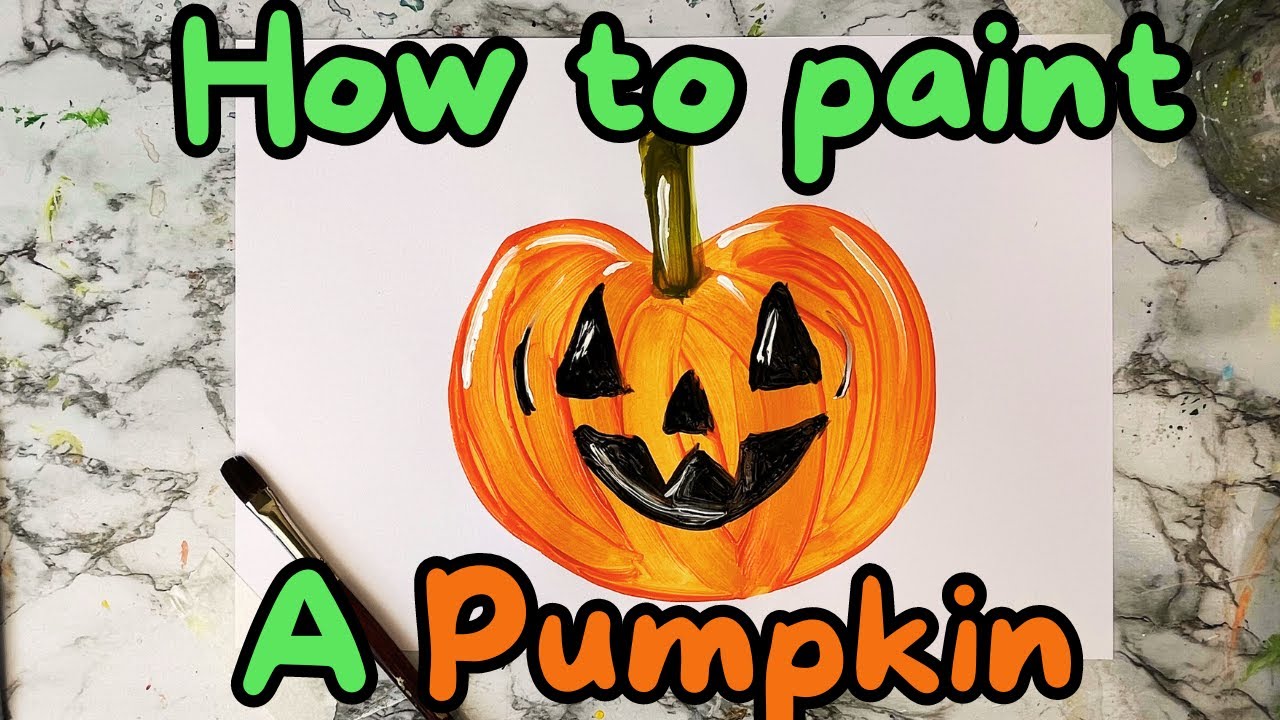 How To Paint a Spooky Pumpkin - Easy kids art - YouTube