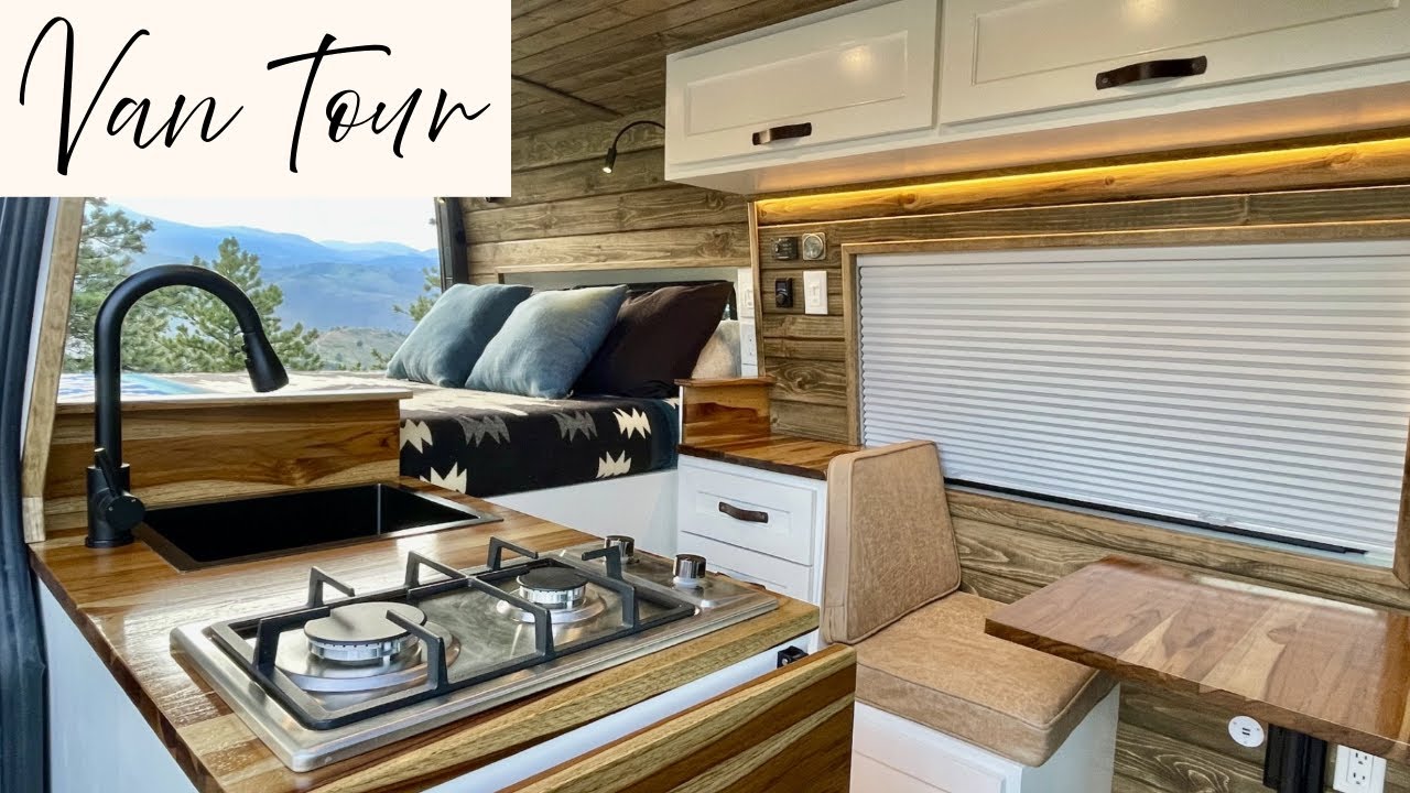 Would You Live in This Awesome Van? 144 Sprinter Studio on Wheels - YouTube