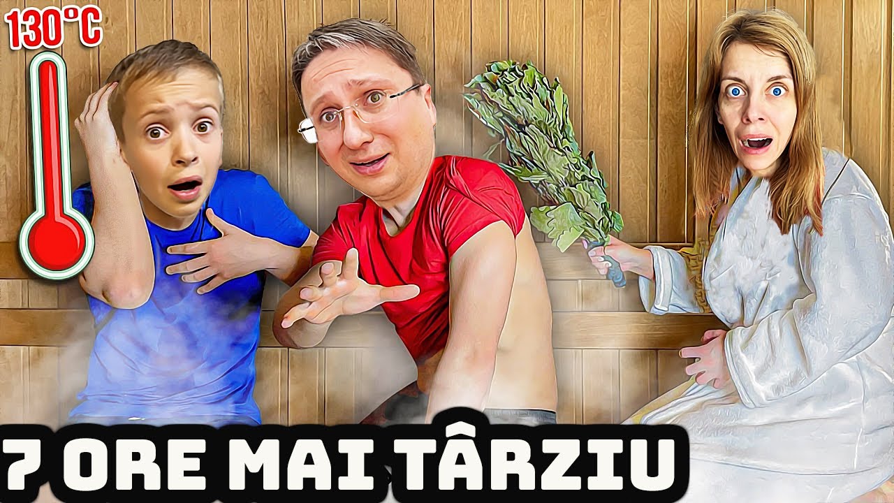 ⏰ 24 ORE în SAUNĂ 🧖 cu FAMILIA MELIMI 👨‍👩‍👧‍👦 - YouTube