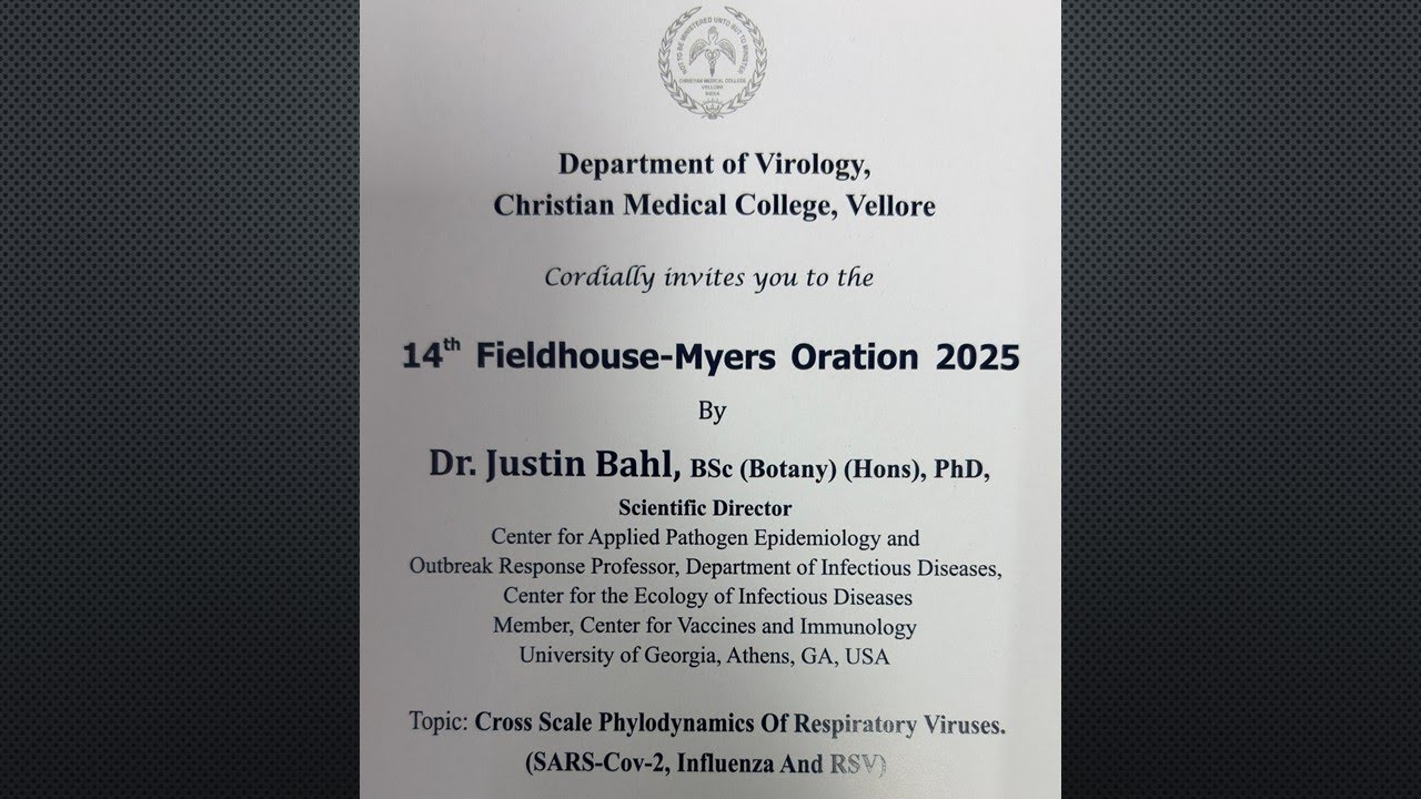 Department of Virology 14th Fieldhouse-Myers Oration 2025 by Dr. Justin ...