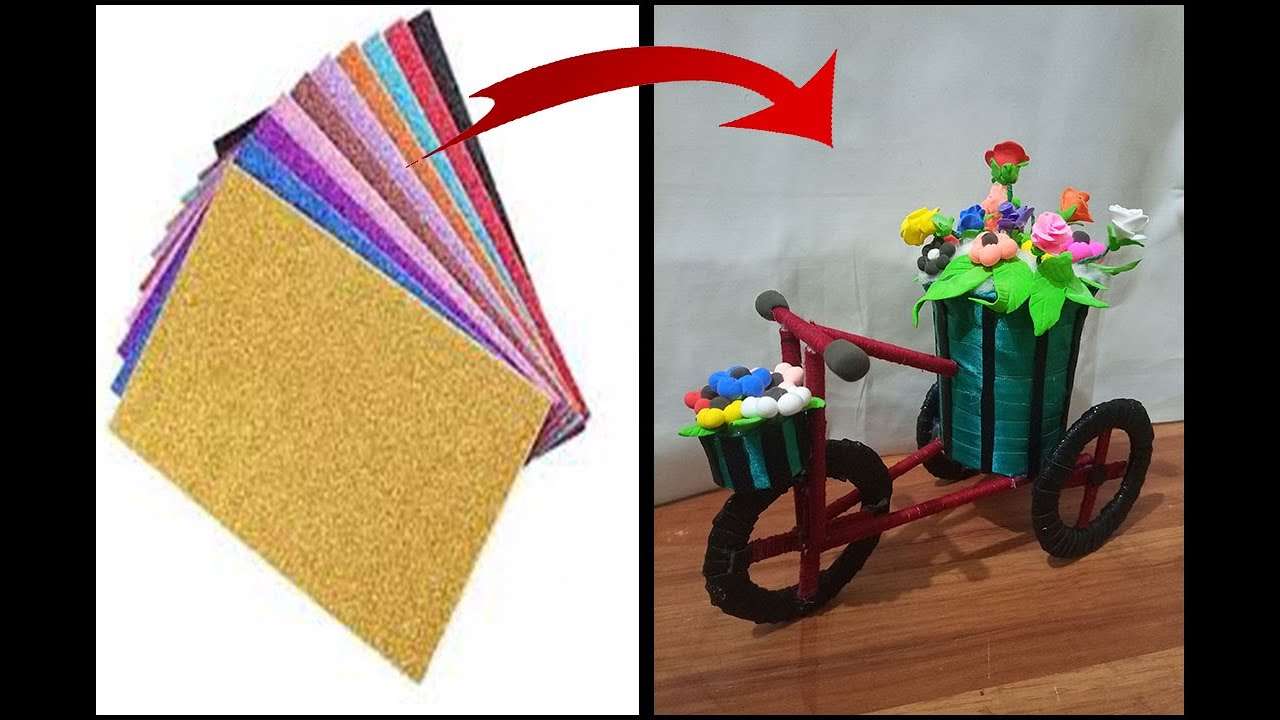 How to make cycle with glitter sheets # fancy cycle - YouTube
