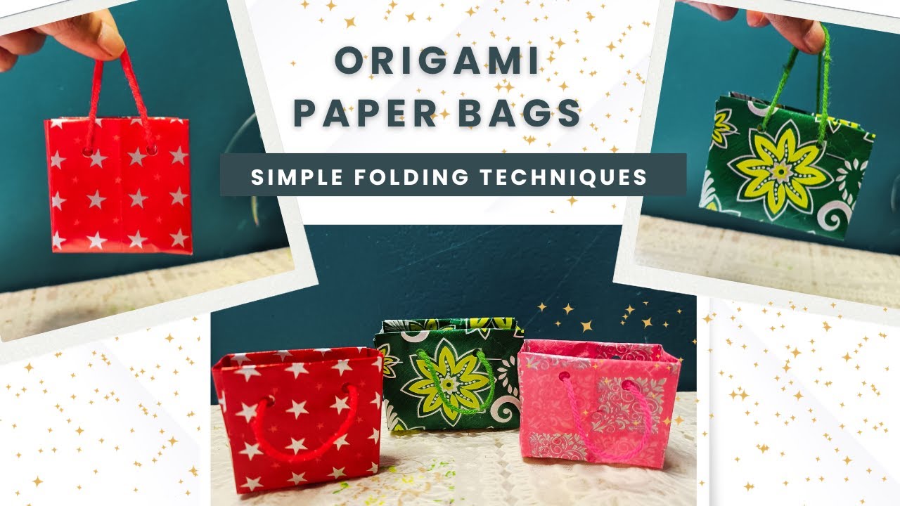 Origami Paper Folding Techniques | Paper Bag | Paper Craft | Gift Bag ...