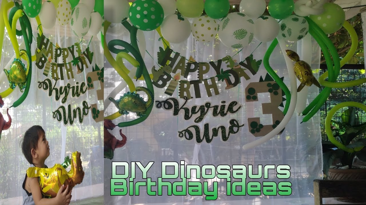 DIY DINOSAUR BIRTHDAY BACKDROP/PARTY IDEAS - YouTube