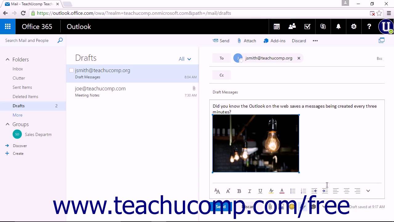Outlook on the Web Tutorial Inserting Pictures Microsoft Training - YouTube