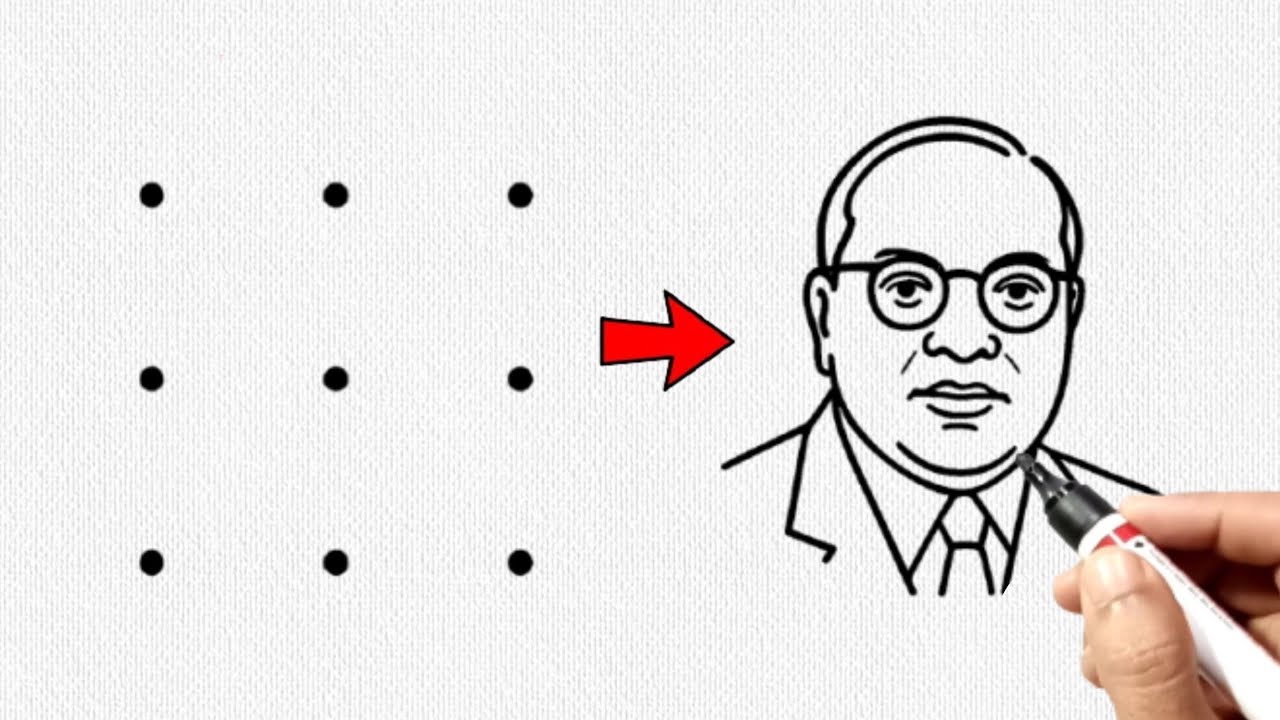 How to draw dr br ambedkar step by step easy | Ambedkar Drawing Easy ...