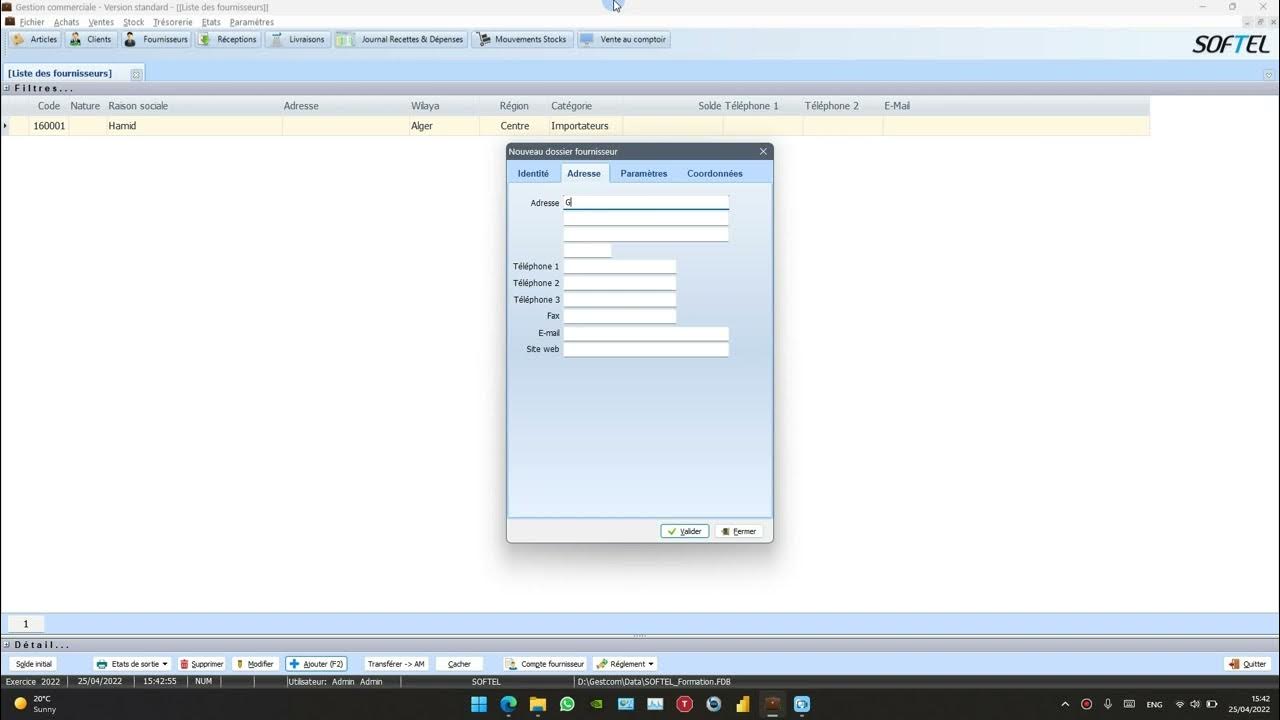 3. Creation Fournisseur : Exemple détaillé - YouTube