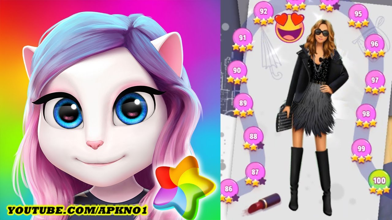 TALKING ANGELA COLOR SPLASH Level 86-100 - YouTube