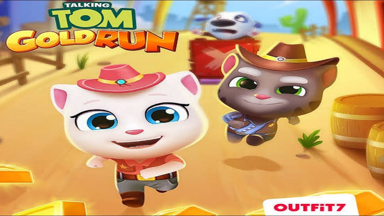 Talking Tom Gold Run: Cowboy Tom & Cowgirl Angela Live Gameplay - YouTube