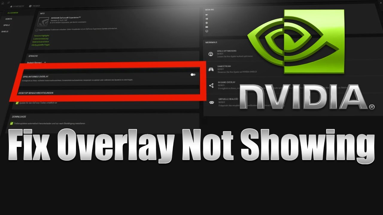 FIX NIVIDIA GEFORCE EXPERIENCE OVERLAY NOT WORKING // Under 1 Minute ...