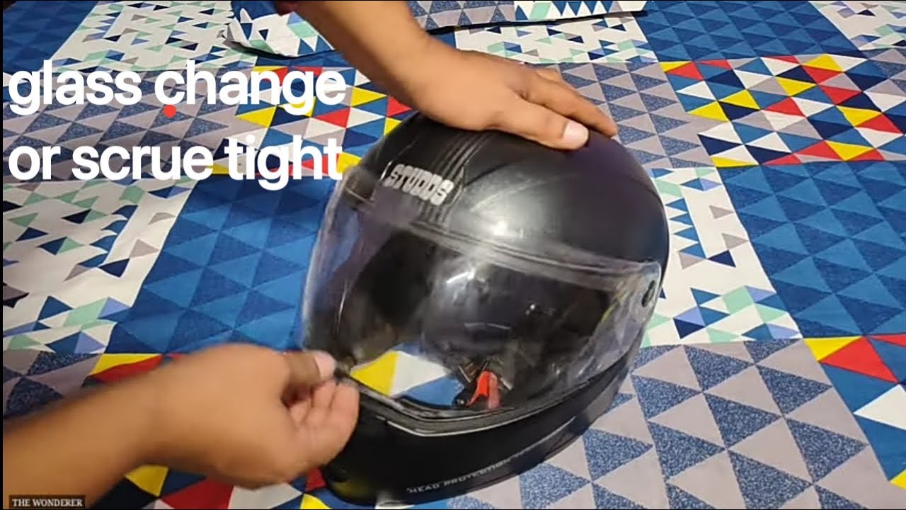 Helmet repairing to glass and his screw tight - YouTube
