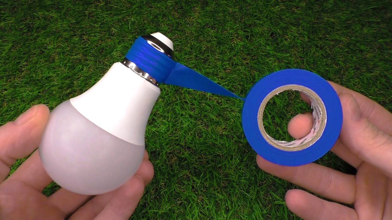 Wrap a broken Led light bulb with insulating tape and the result will ...