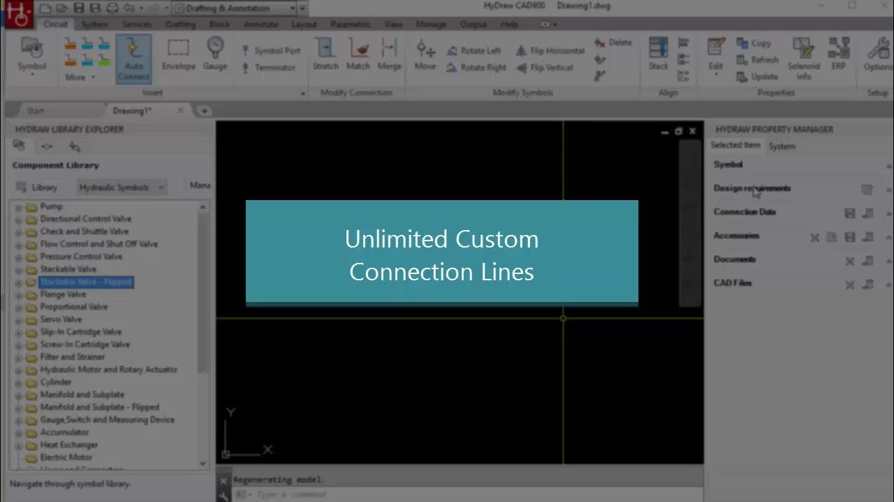 How To Manage Connection Lines within HyDraw CAD - YouTube