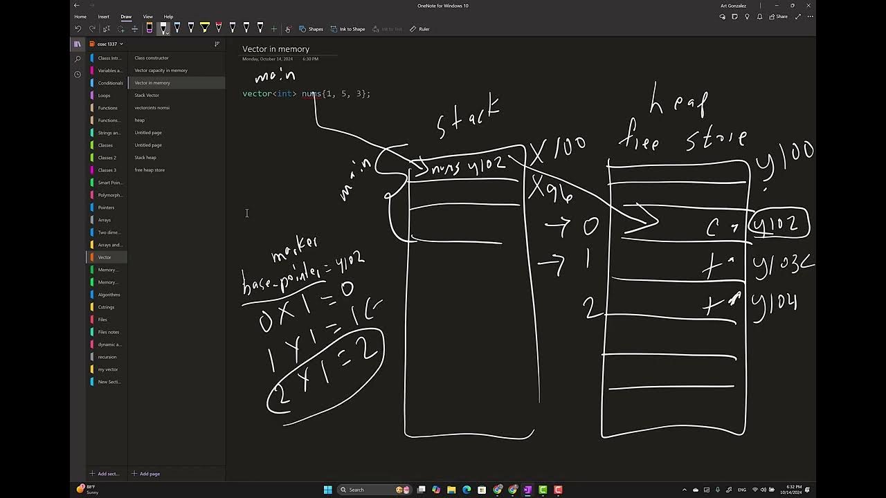 101424 Cosc 1337 Vector Memory Addressing Youtube