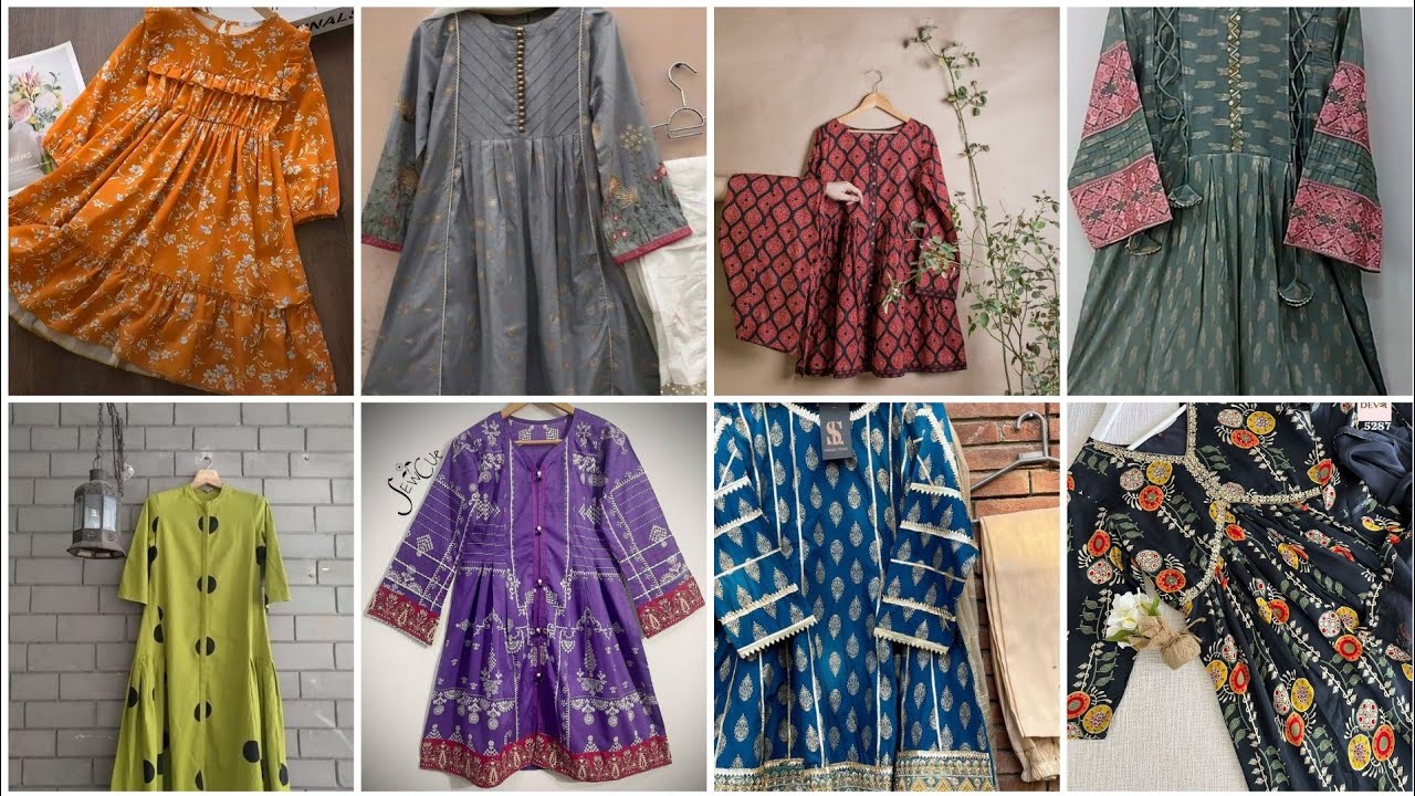 latest summer short frocks designs 😍|lawn short frocks 2024|frock ...