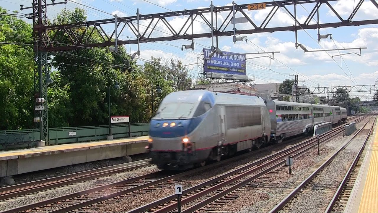 Amtrak Xtra 651 w/ Viewliner II's @ Port Chester - YouTube