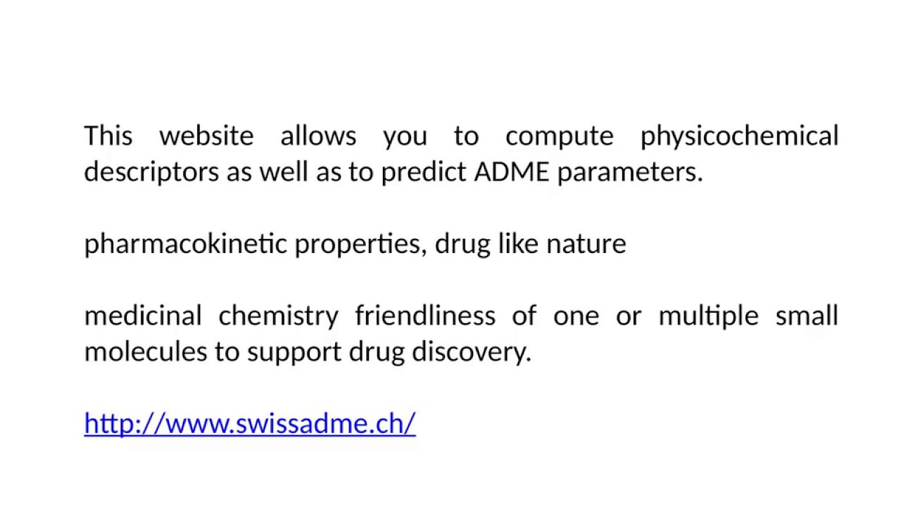 SWISS ADME: Content beyond syllabus - YouTube