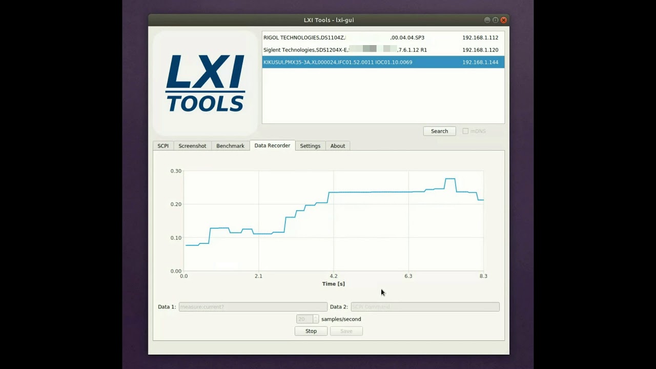 lxi-tools v1.18 - Demo of lxi-gui Data Recorder Feature - YouTube