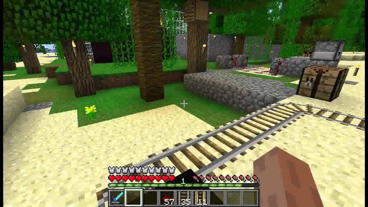 como fazer o carrinho andar mais rápido no trilho no minecraft - YouTube