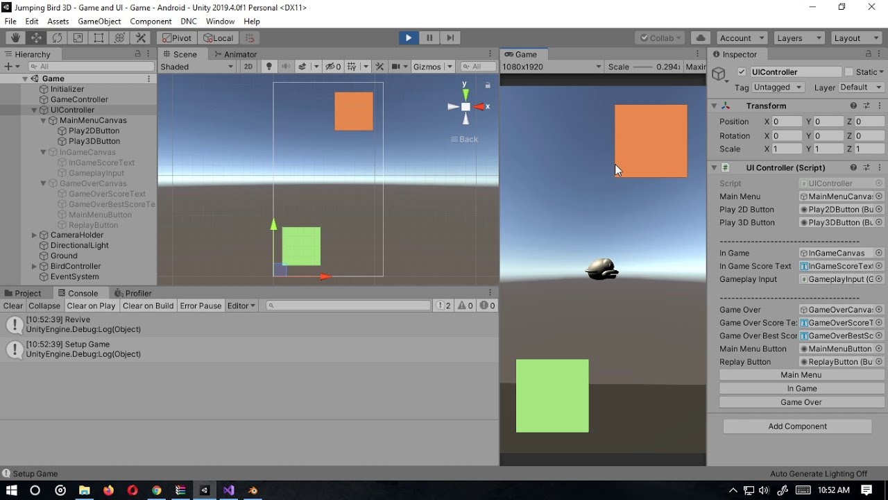 Jumping Bird 3D Tutorial Part 4 - Game and UI - YouTube
