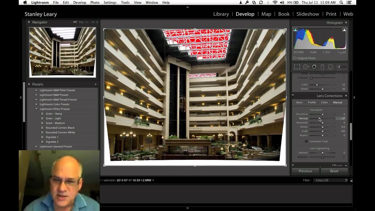 How To Correct Leaning Buildings In Lightroom 5 - YouTube