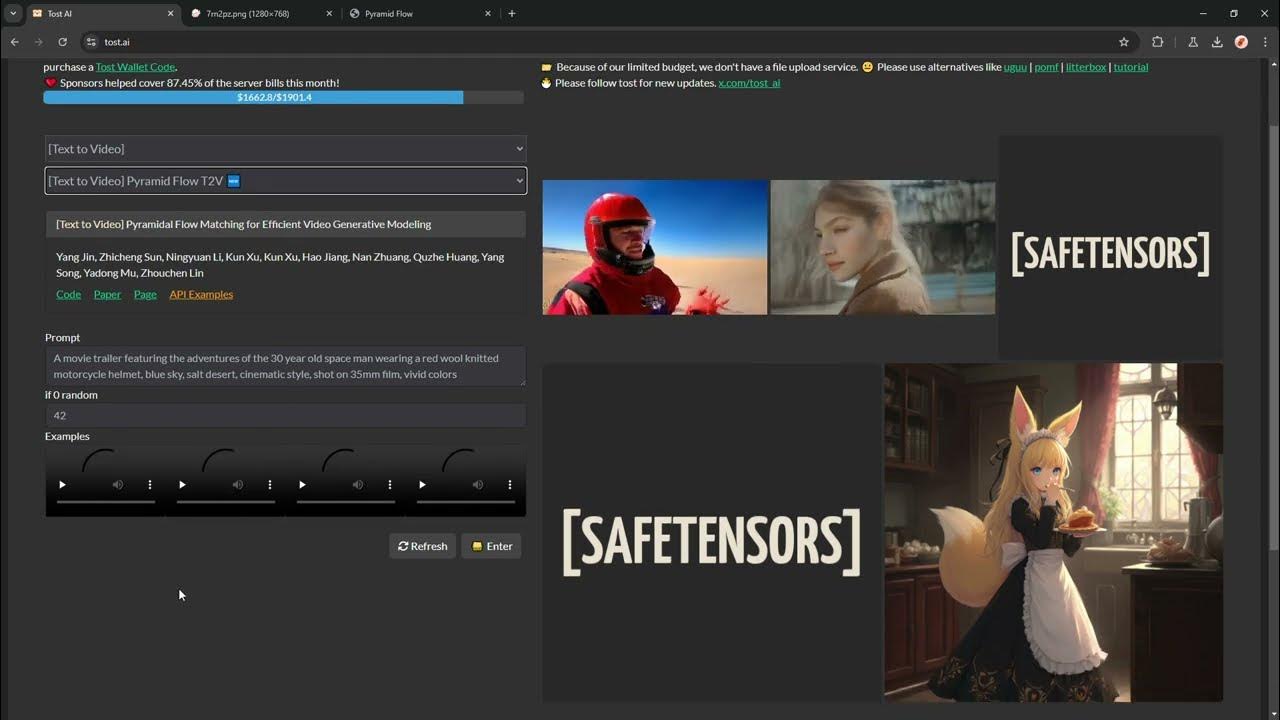 Pyramidal Flow [text to video] and [image to video] now on Tost AI - YouTube