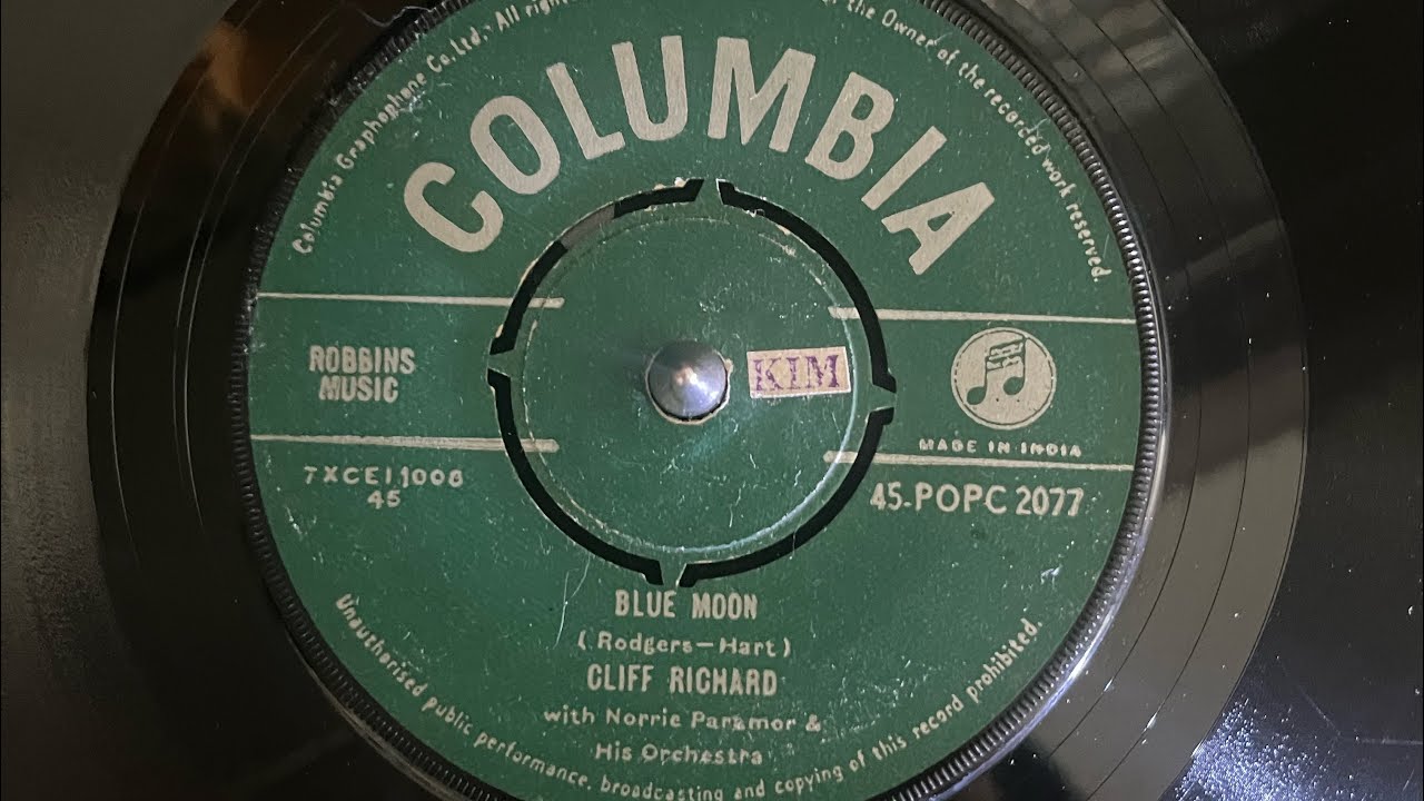 Blue Moon by Cliff Richard with Norrie Paramor & his orchestra 45 POPC ...