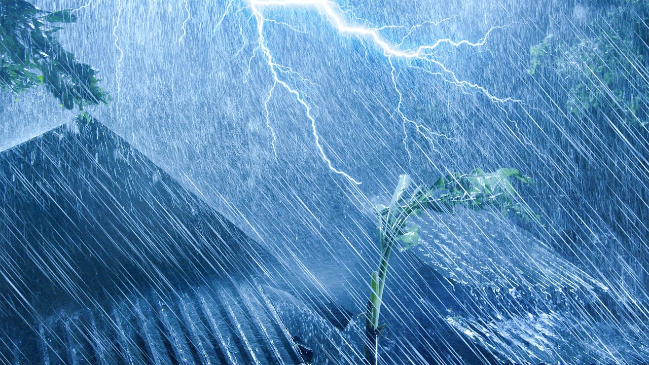 Natural Rain Enchanting You to Sleep | Cool Summer Rainstorm, Massive ...