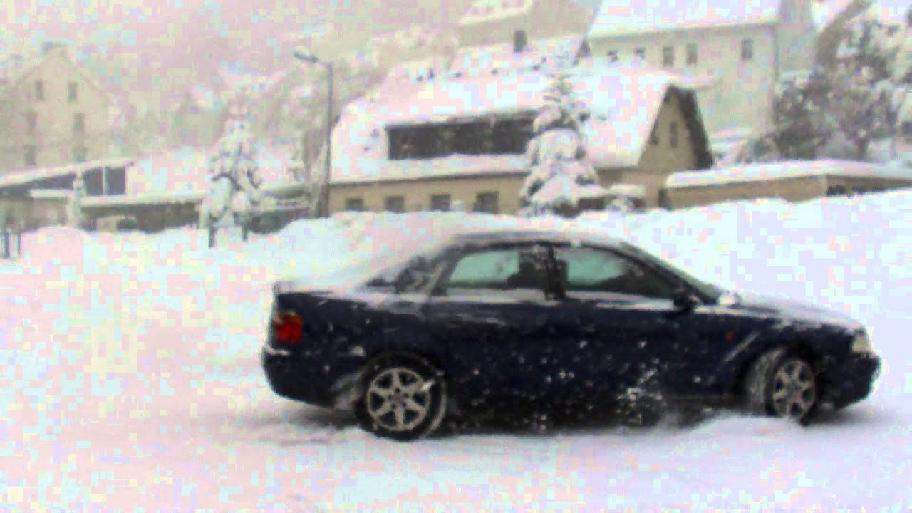 Audi A4 1.8t winter testing (10cm snow covering ice) HD - YouTube