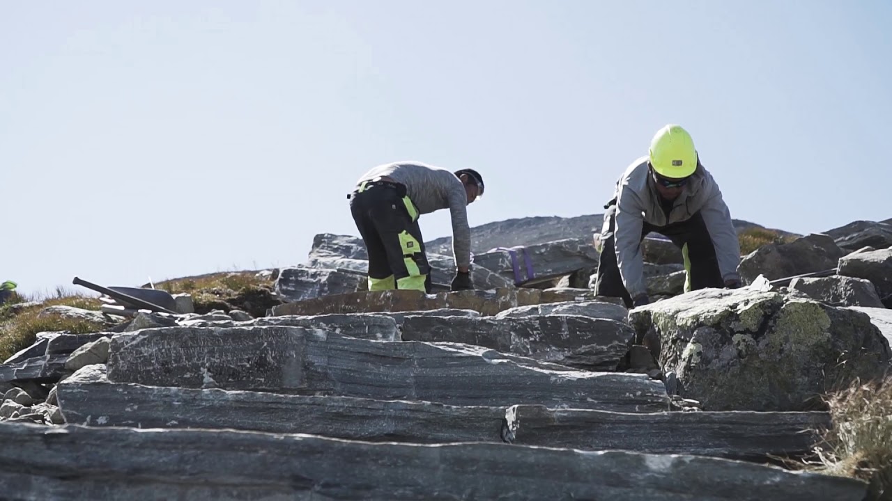 Sherpas building a new hiking path to Skoghorn in Hemsedal, Norway ...