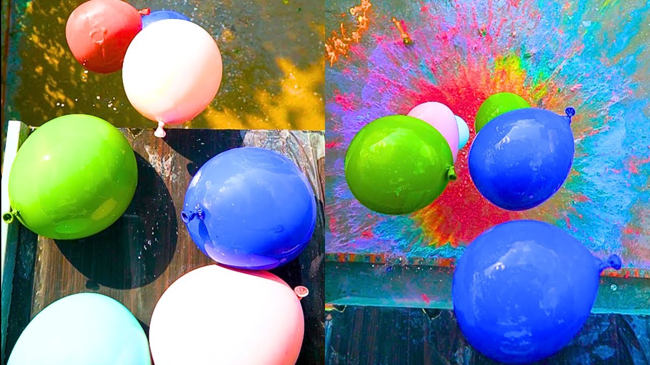 Amazing Balloons Drop & Break | Glass Bottle ASMR Sounds - YouTube