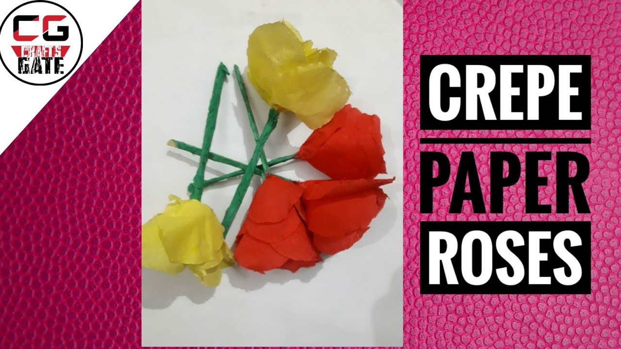 How to make Crepe Paper Rose | Crepe Paper Rose/Flowers | Crepe Paper ...