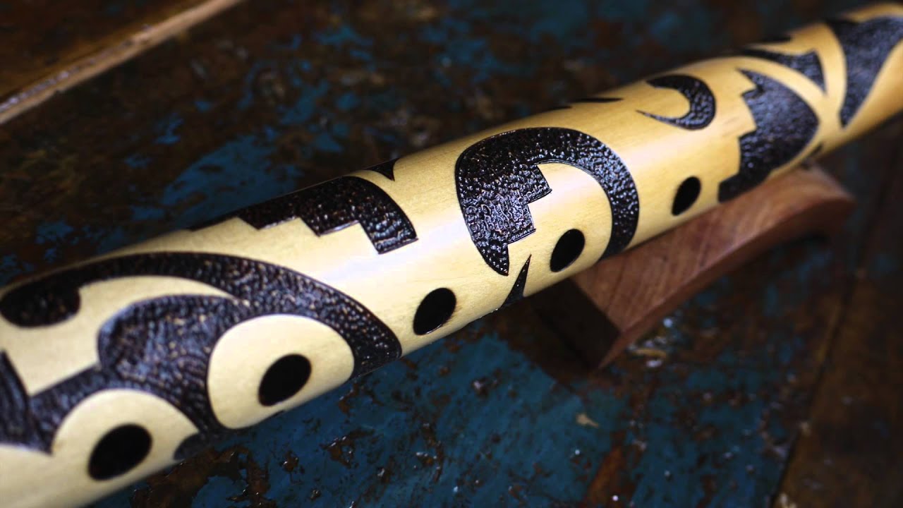 Pyro burned Decoration on Native American Flute by Dario - YouTube