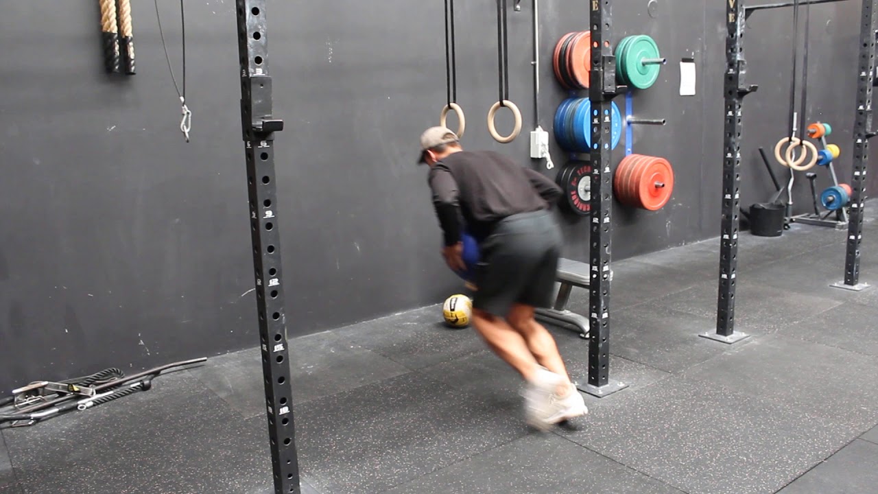 Stagger Stance Med Ball Push - YouTube