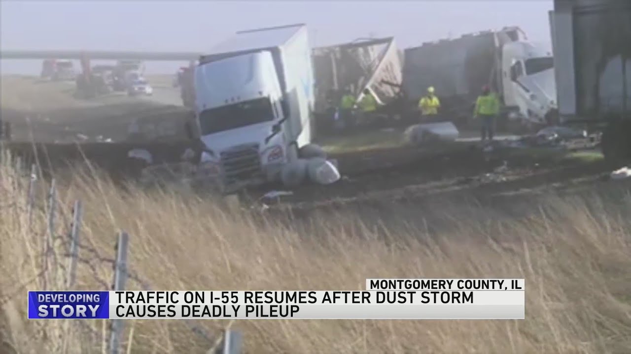 All lanes reopened on I-55 after deadly 72 car pileup - YouTube