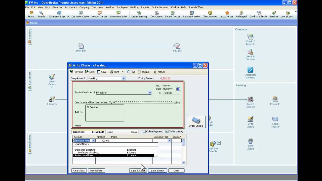 Quickbooks Bookkeeping basics - Check Writing by CPA firm Los Angeles ...
