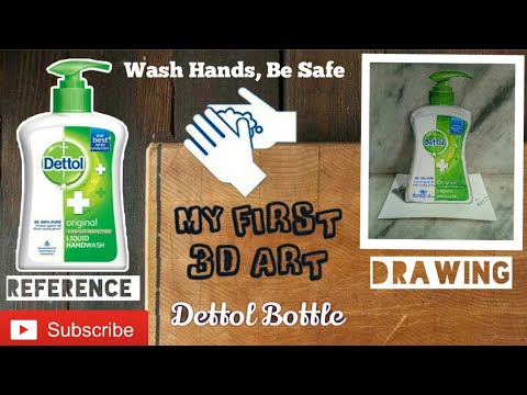 How to draw 3D Realistic Art with cheap materials | How to draw bottle ...