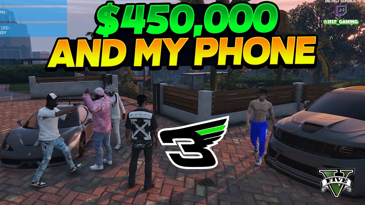 $450,000 & MY PHONE !!! | DISTRICT 10 PUBLIC | GTA RP | 3fly Gaming ...