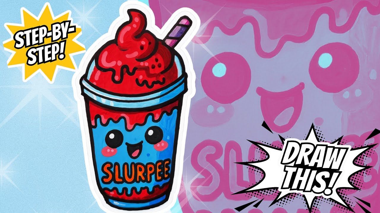 Draw a Kawaii Slurpee with Posca Markers! 🍧☀️ Summer Art Fun + Free ...