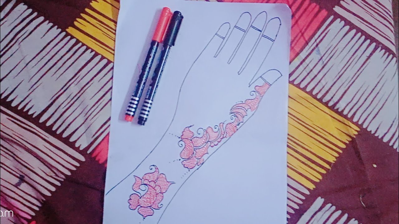 Mehndi design | bale design | mehndi lesson | on paper | mehndi with ...