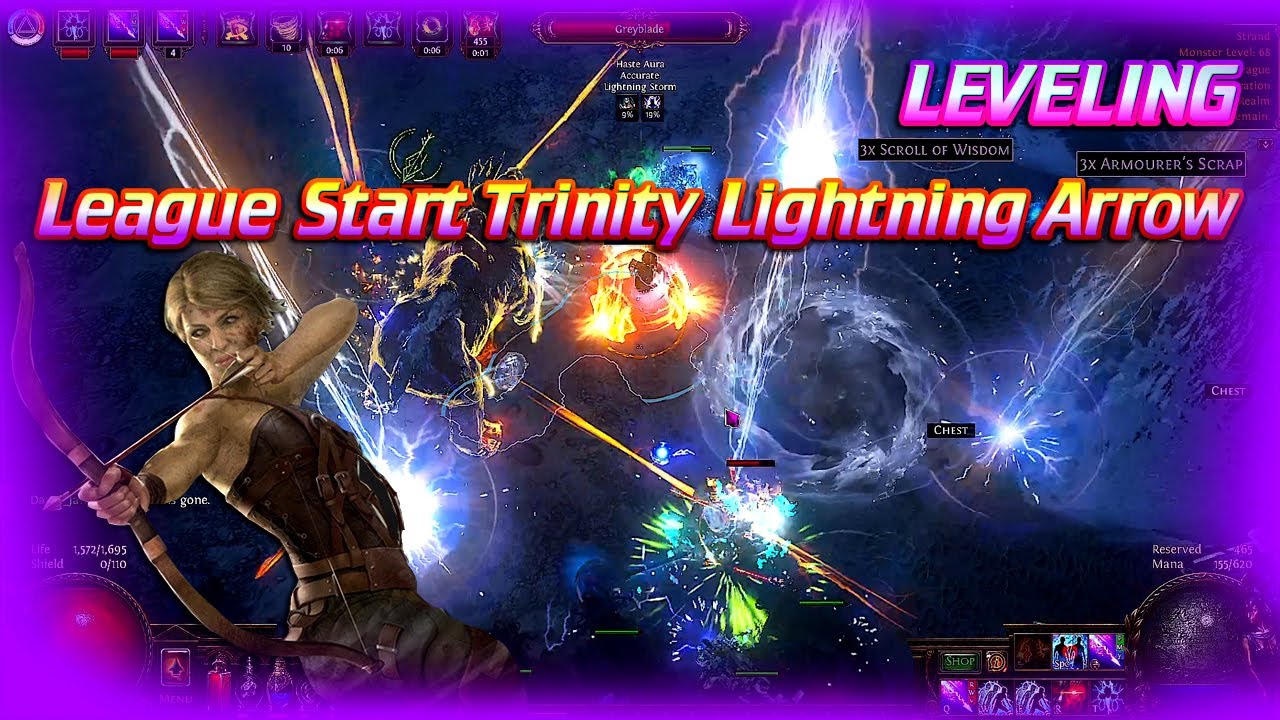 POE 3.20 Leveling as if League Start Trinity Lightning Arrow Deadeye ...