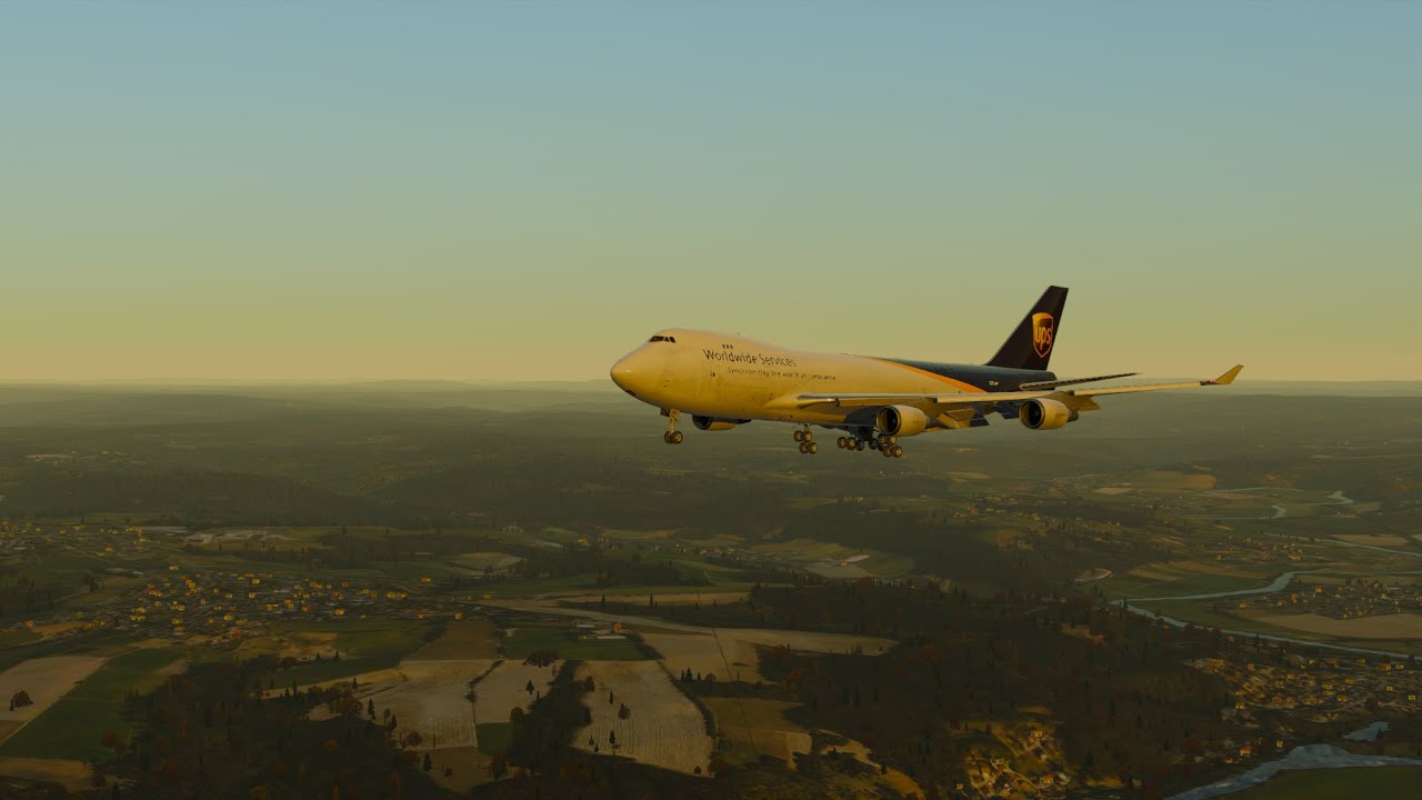 Beautiful Sunset Arrival Into Cologne | UPS 747 | Prepar3D V5 - YouTube