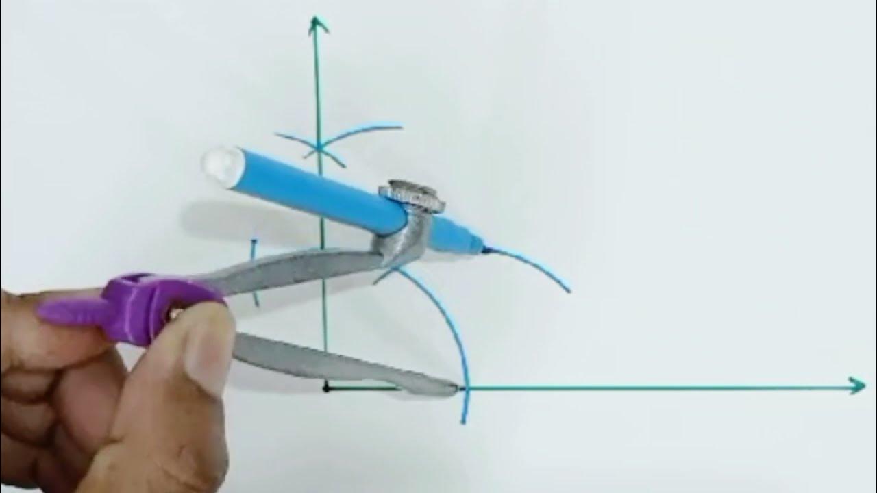 How to draw 150, 120, 30, 45, 90, 60 degree angles with compass & ruler ...