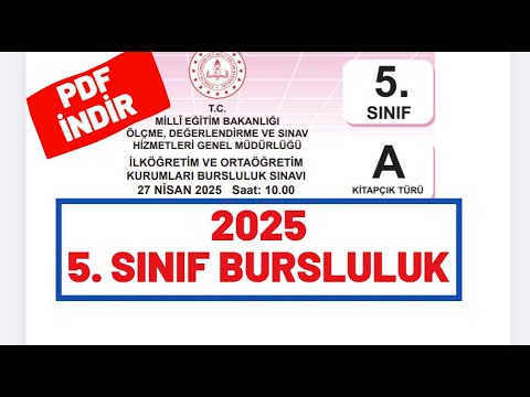 5.SINIF BURSLULUK MATEMATİK SORULARI VE ÇÖZÜMLERİ  (PDF İNDİR)