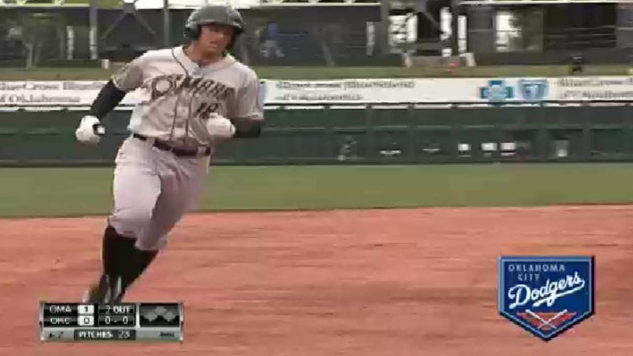 Lane Adams homers for the Storm Chasers - YouTube