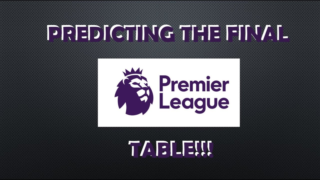 PREDICTING FINAL PL TABLE 2019/20 - YouTube