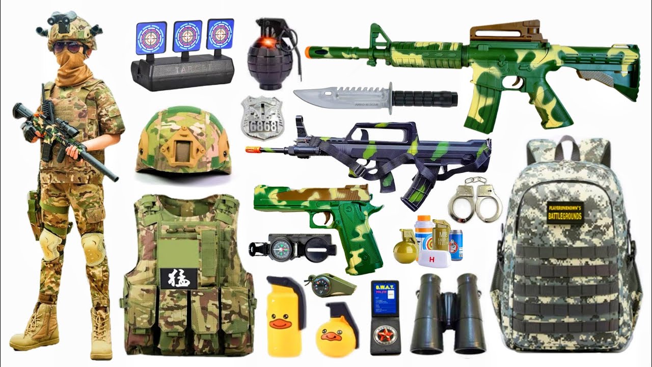 Special Police Weapons Toy set Unboxing-M416 guns, Assault rifle, Glock ...