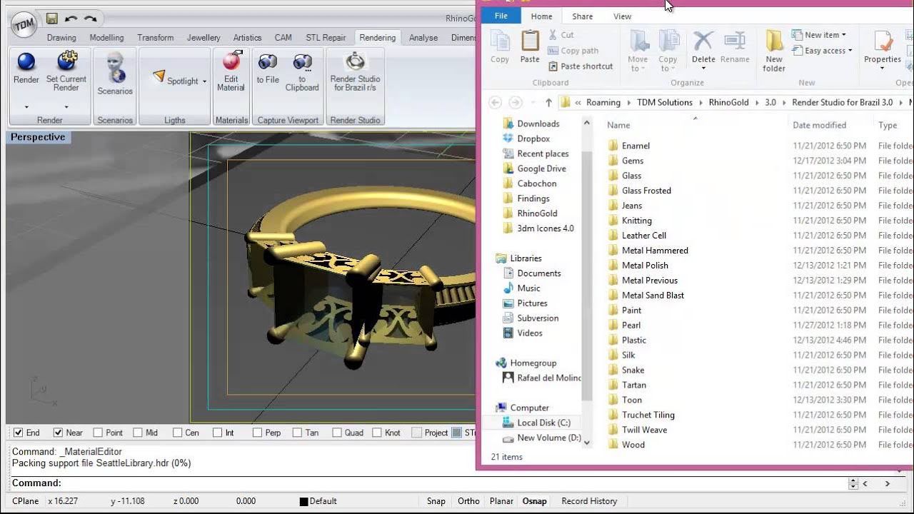 Customizing My Materials in RhinoGold Render Studio - YouTube