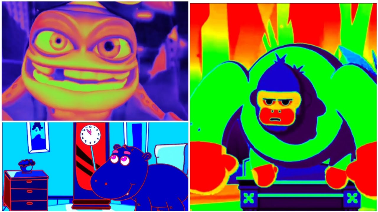 Crazy Frog with gorilla and hippo |Reflected Colors | Amazing Effects ...