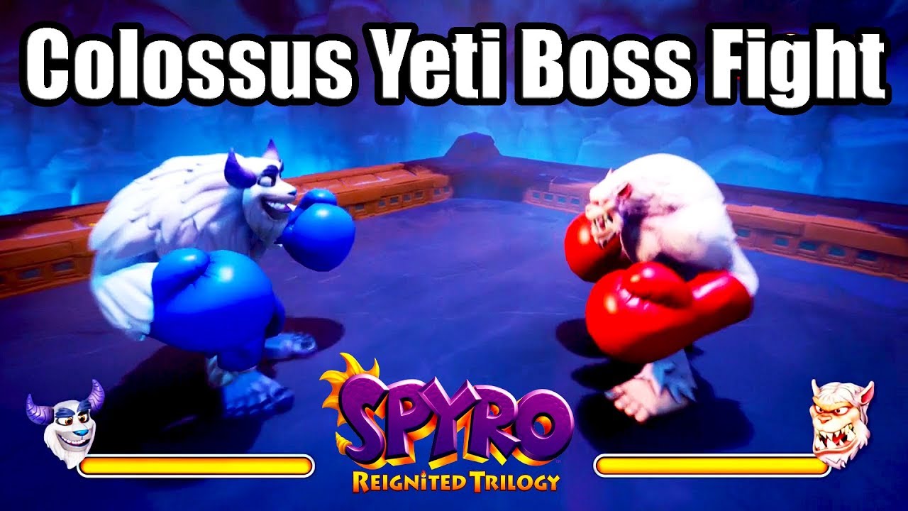 SPYRO REIGNITED TRILOGY Gameplay - Colossus Yeti Boxing Boss Fight ...
