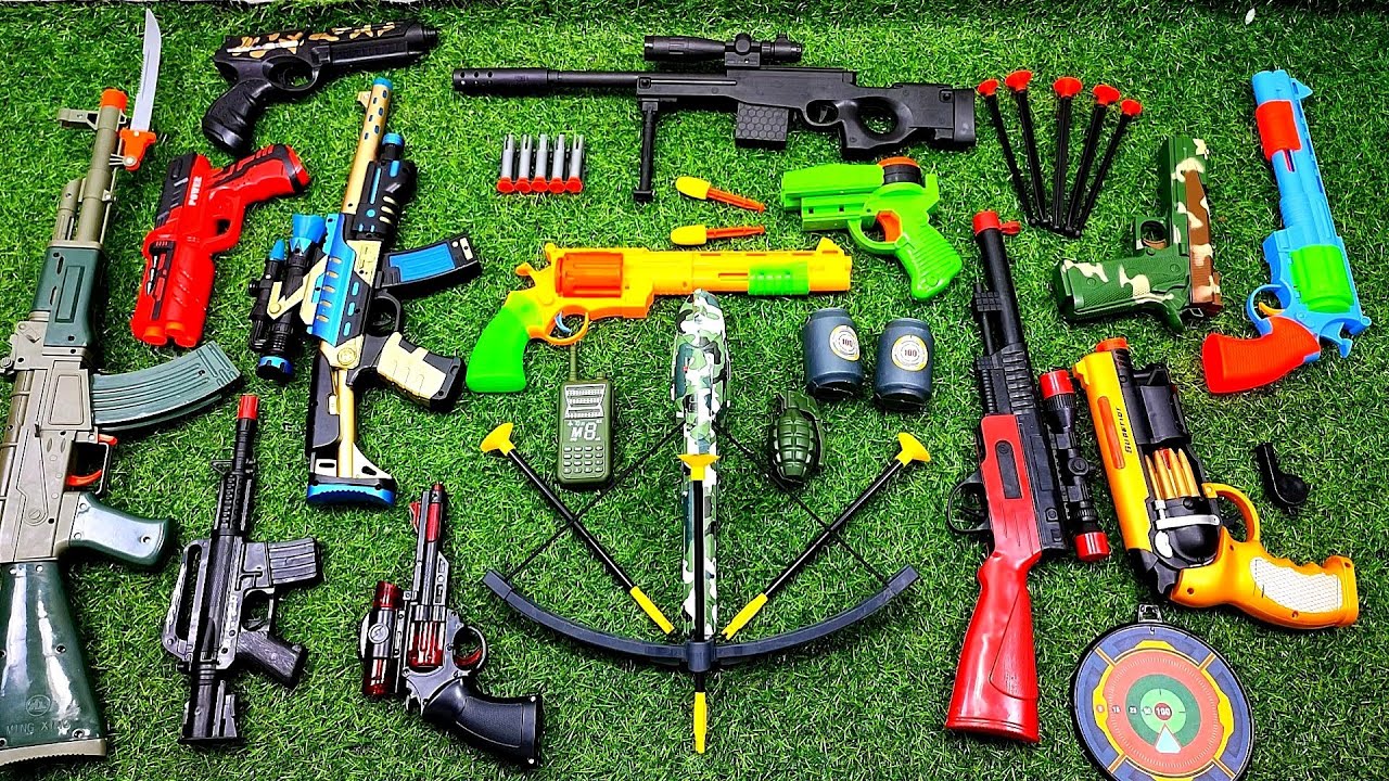 Collecting 7 Sniper Rifles and AK47 Guns Archery Gun Machine Gun ...